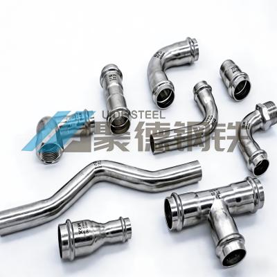 China 304 316 Stainless Steel Pipe Compression Fittings NPS 1/2 to 3 High Corrosion Resistance for sale