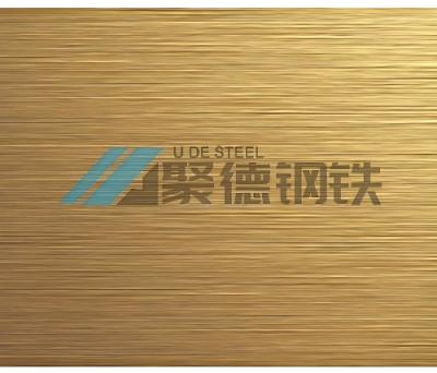 China SS304 Brushed Champagne Gold Stainless Steel Sheet 0.3-3mm Thickness Decorative for sale