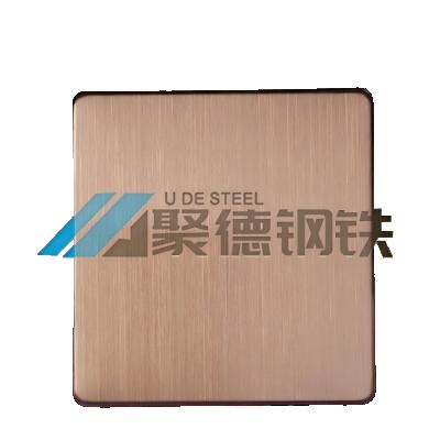 China 304 316 Brushed Stainless Steel Plate Vacuum Titanium Plating Colored Decorative Sheet 0.5mm 1.0mm for sale