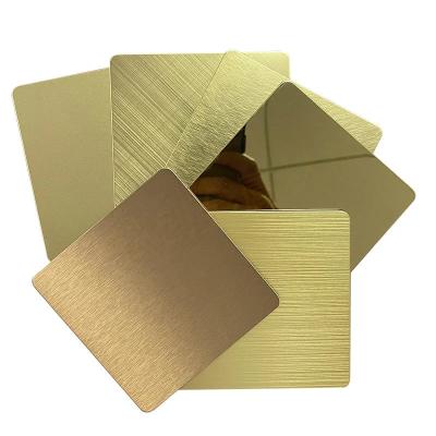 China Custom 201 304 Material Gold Mirror Colored Stainless Steel Sheet For Construction for sale