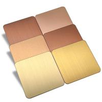 China 304 201 PVD Color Coating Hairline Stainless Steel Sheet 0.3-3.0mm for Interior Wall Decoration for sale
