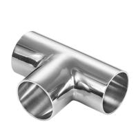 China SS304 316L Stainless Steel Tee Pipe Fitting 4 Inch Seamless Mirror Polished ASTM A403 for sale