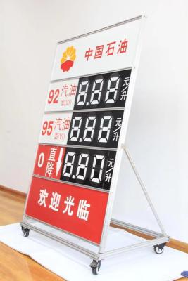 China Seven Segment Fuel Price Flip Signs LED Digital Board with 180-280mm Digit Height and Magnetic Adjustment for sale