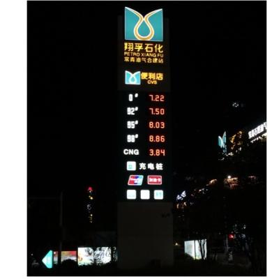 China 1100×430mm Digital Gas Station Price Changer with IP65 Rating and 300m Remote Control Range for sale