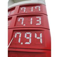 China Magnetic Gas Station Price Flip Sign 1100×440mm Four Digits Display Board with 5-Year Warranty for sale