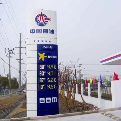 China LED Seven Segment Fuel Price Display Panel 180-280mm Digit Height IP65 Waterproof Magnetic Adjustment for sale