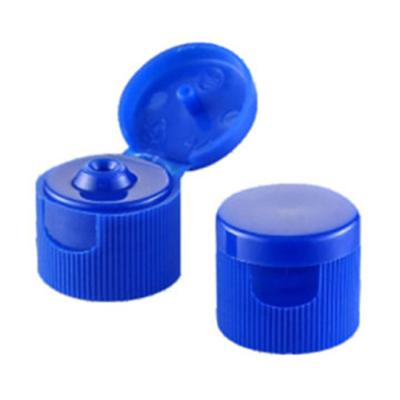 China Customized Request Option 28mm PP Plastic Ribbed Flip Top Cap for Hand Santizer Lid for sale