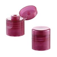 China Customized Request Option 28mm PP Plastic Ribbed Flip Top Cap for Hand Santizer Lid for sale