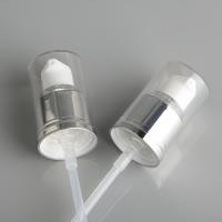 China Shiny Silver Aluminum Cosmetic Pump 18mm 20mm 24mm for 20/410 White Plastic for sale