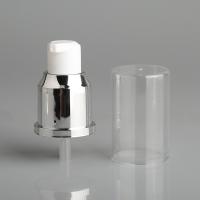 China Shiny Silver Aluminum Cosmetic Pump 18mm 20mm 24mm for 20/410 White Plastic for sale