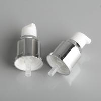 China Shiny Silver Aluminum Cosmetic Pump 18mm 20mm 24mm for 20/410 White Plastic for sale