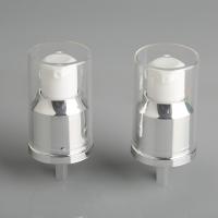 China Shiny Silver Aluminum Cosmetic Pump 18mm 20mm 24mm for 20/410 White Plastic for sale
