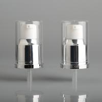China Shiny Silver Aluminum Cosmetic Pump 18mm 20mm 24mm for 20/410 White Plastic for sale