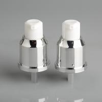 China Shiny Silver Aluminum Cosmetic Pump 18mm 20mm 24mm for 20/410 White Plastic for sale