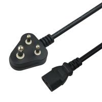 China Pvc Jacketed  Electrical Power Cord Laptop India Plug Black 6feet for sale