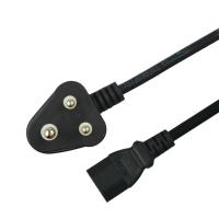 China Pvc Jacketed  Electrical Power Cord Laptop India Plug Black 6feet for sale