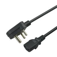 China Pvc Jacketed  Electrical Power Cord Laptop India Plug Black 6feet for sale