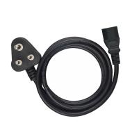 China Pvc Jacketed  Electrical Power Cord Laptop India Plug Black 6feet for sale