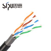 China 5.8MM black utp cat5e cable outdoor copper communication cat5e network cable for sale