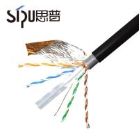 China Utp Ftp 305m CAT6 Lan Cable 23/24 Awg Black With 8 Conductors for sale