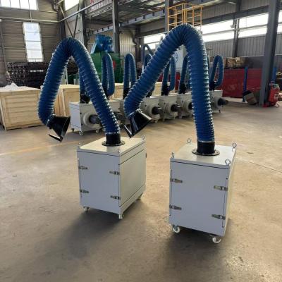 China Industrial Portable Dust Collector 1.5 / 2.2 / 3kw Mobile Welding Fume Smoke Extractor for sale