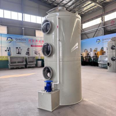 China Customized Acid Alkali Waste Gas Treatment PP/SS Material Wet Scrubber Spray Tower for sale