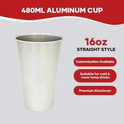 China 16oz(480ml) Straight Style Premium Aluminum Cups for sale