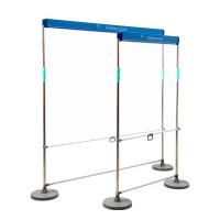 China Receptionist Floor Standing Sneeze Guard PVC ABS Reception Desk Plexiglass Shield for sale