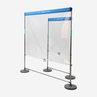 China Large Perspex Retractable Line Barrier Plexiglass Partition For Reception Desk for sale
