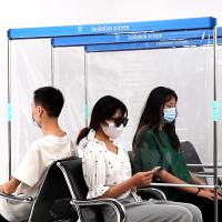 China Customized Floor Standing Sneeze Guard Antibacterial Protective Screens Reception for sale
