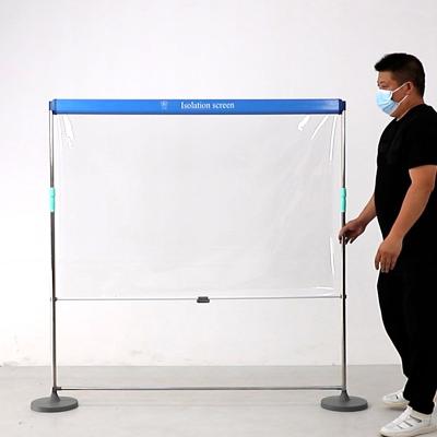 China Office Physical Isolation Floor Standing Plexiglass Shields For Reception Desk for sale