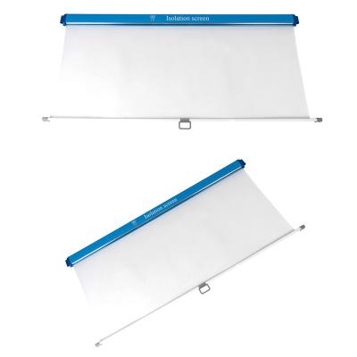 China ISO Liftable Reception Sneeze Guard Acrylic Barrier Shield Isolation Screen for sale