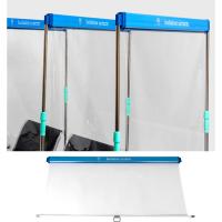 China Airports Transparent Blue Plexiglass Countertop Shield Cubicle Sneeze Guard For Nail Table for sale