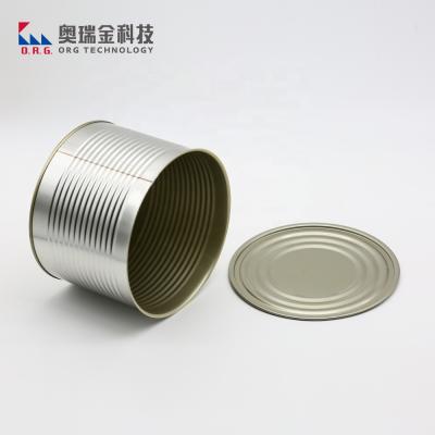 China Canned Food Grade 2000g-Food Tin Can Wholesale Custom Metal Empty Round Tin Fish Containers 15114# for sale