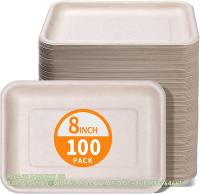 China 8 Inch Heavy Duty Paper Plates, Bend-Resist Compostable Medium Size Disposable Trays For Taco, Meat, Sandwich, Dessert for sale