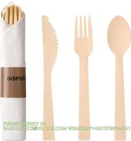 China Pre Rolled Bamboo Cutlery Pack Bamboo Utensils (6.7