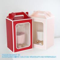 China Large Gift Boxes, 10 Pcs Tote Paper Bags With Transparent Window, 9.8 X 7 X 5.1