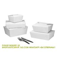 China 110 oz Paper Take Out Containers White Lunch Meal Food Boxes #1, Disposable Storage To Go Packaging for sale