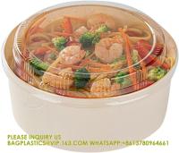 China 34 Oz Deep Round Wooden Containers - Containers Sold Separately, Clear Plastic To Go Box Lids for sale