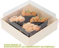 China 17 Ounce Square Straight Wooden Containers - Containers Sold Separately, Clear Plastic To Go Box Lids for sale
