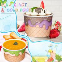 China 8 Oz Ice Cream Cups Summer Snack Cups Ice Cream Party Paper Cup Disposable Ice Cream Bowls Paper Snack Bowls for sale