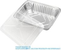 China 33.8oz Aluminium Foil Baking Pan With Clear Lids, 1000ml Aluminum Foil Trays Take Out Containers, Tin Foil Pack for sale