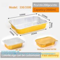 China 3500ml/7.5LB, Sturdy Aluminum Foil Pans With Lids For Cooking, Baking, Reheating, Freezer, Oven, Recyclable for sale