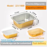 China 1800ml/4LB, Sturdy Aluminum Foil Pans With Lids For Cooking, Baking, Reheating, Freezer, Oven, Recyclable for sale