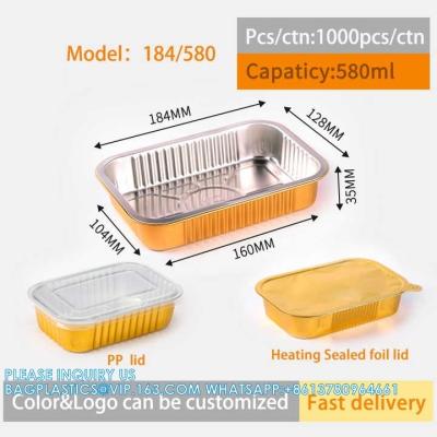 China 580ml/1.25LB., Sturdy Aluminum Foil Pans With Lids For Cooking, Baking, Reheating, Freezer, Oven, Recyclable for sale