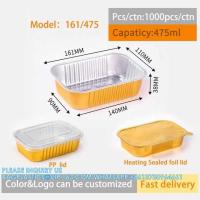 China 475ml Length 161MM, Sturdy Aluminum Foil Pans With Lids For Cooking, Baking, Reheating, Freezer, Oven, Recyclable for sale