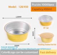 China 128mm Diameter 450ml Custom Logo Disposable Factory Price Aluminum Foil Containers Disposable Aluminium Cake Bake Tray for sale