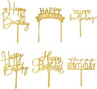 China Birthday Cake Topper, 6pcs Acrylic Birthday Cake Toppers Happy Birthday Cake Toppers For Birthday Decorations for sale