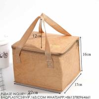 China Wholesale Waterproof Portable Durable Custom Logo Thermal Kraft Picnic Cooler Insulated Paper Tyvek Lunch DuPont for sale