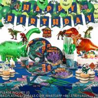 China Customized Party Tableware Set For Dinosaur Party Customized Paper Plate Paper Cup Napkin For Kids Dinosaur Party for sale